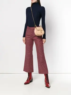 Chloé Checked Cropped Flare Pants