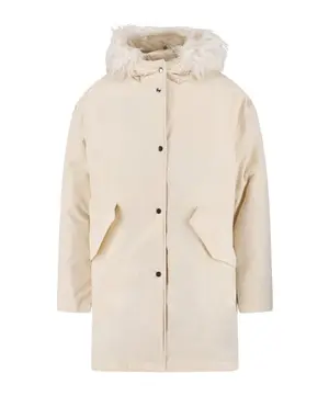 JIL SANDER Hooded Jacket With Faux Fur Trim