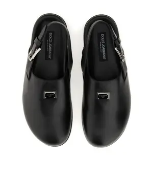 Dolce & Gabbana Logo Plaque Buckled Mules