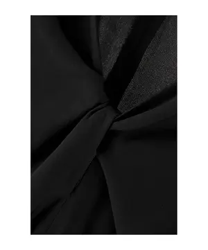 Hugo Boss V-neck Blouse With Pleated Front - Black