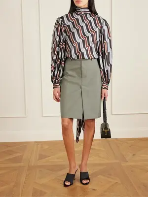 Gucci Belted A-line Skirt With Front Slit