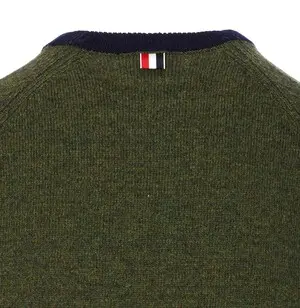 Thom Browne 4-bar Stripe Shetland Wool Sweater - Green