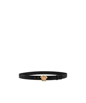 Versace La Medusa Greca Buckle Belt - Black