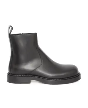 Bottega Veneta Leather Zip Up Ankle Boots