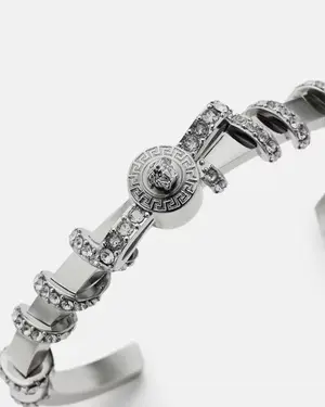 Versace Embellished Medusa Cuff Bracelet