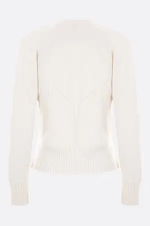 Alexander McQueen Chevron Corset Crewneck Jumper - White