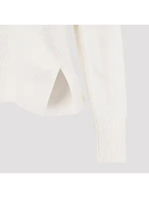 Alexander McQueen Chevron Corset Crewneck Jumper - White