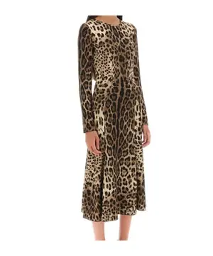 Dolce & Gabbana Leopard-printed Midi Dress - Black