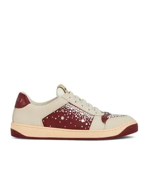 Gucci Embellished Screener Sneakers - Ivory