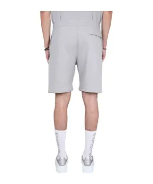Alexander McQueen Bermuda Shorts With Graffiti Logo Print - Grey