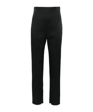 Khaite High Waisted Cropped Trousers - Black