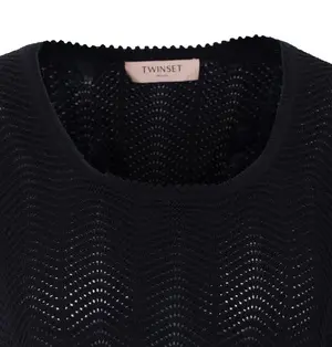TWINSET Openwork Knit Ruffled Top