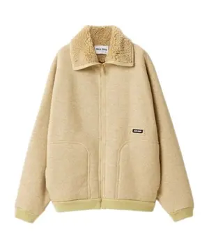 Miu Miu Oversized Bomber Knitted Jacket - Brown