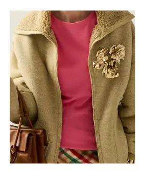 Miu Miu Oversized Bomber Knitted Jacket - Brown