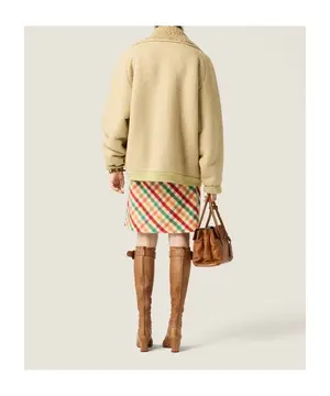 Miu Miu Oversized Bomber Knitted Jacket - Brown