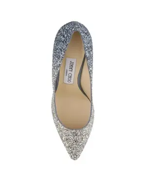 JIMMY CHOO Romy 85 Glitter Gradient Pointed Stiletto Heels