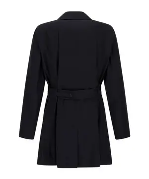 Herno Double-breasted Belted Trench Coat - Black