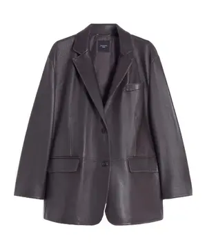 Max Mara Wkdpila Leather Jacket - Black