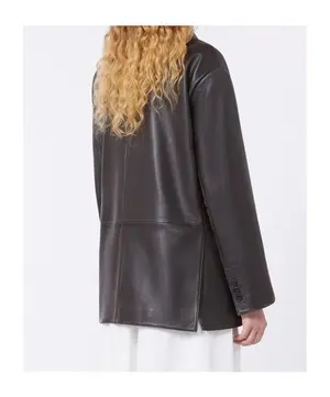Max Mara Wkdpila Leather Jacket - Black