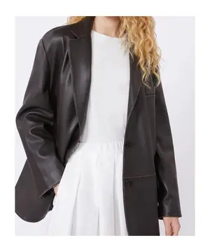 Max Mara Wkdpila Leather Jacket - Black