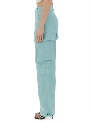 Moschino Multi-pocket Cargo Pants With Drawstring Ankles - Blue