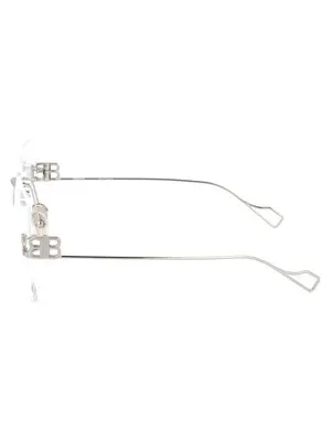 Balenciaga Bb Rimless Square Frame Eyeglasses