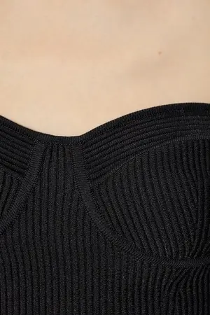 Alexander McQueen Ribbed Cropped Bustier Top