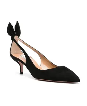AQUAZZURA Bow Detail Pointed Toe Pumps - Black