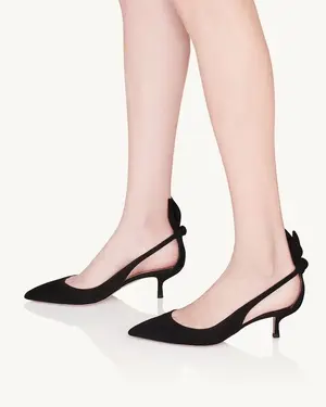 AQUAZZURA Bow Detail Pointed Toe Pumps - Black