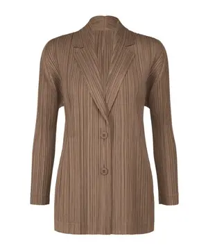 PLEATS PLEASE BY ISSEY MIYAKE Pleats Please Issey Miyake Pleats Jacket - Brown