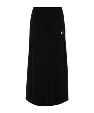 Balenciaga Stripe Detail Maxi Skirt - Black
