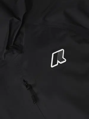 K-WAY Long-sleeved Hooded Jacket With Embroidered Logo - Black