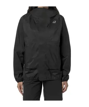 K-WAY Long-sleeved Hooded Jacket With Embroidered Logo - Black