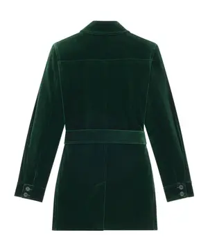 Saint Laurent Saharienne Velvet Jacket - Jade