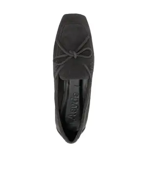 AeydĒ Suede Loafers With Bow Detailing - Charcoal