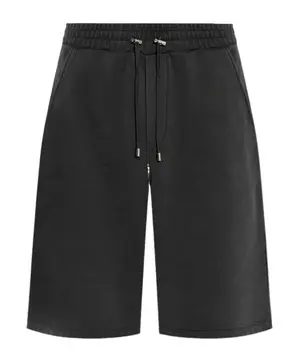 Balmain Logo Embroidered Bermuda Shorts - Black