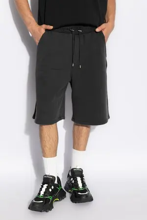 Balmain Logo Embroidered Bermuda Shorts - Black