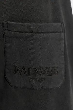 Balmain Logo Embroidered Bermuda Shorts - Black