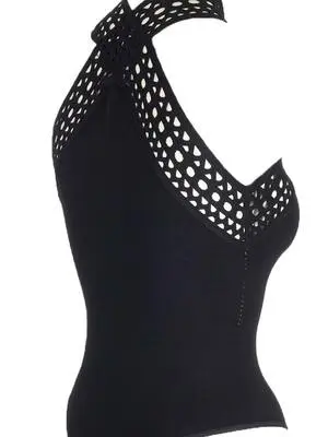 Alaïa Halterneck Cut-out Bodysuit