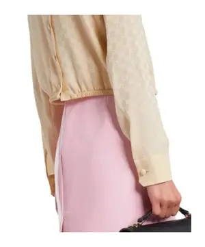 Gucci Gg Silk Jacquard Blouse With Bow Detail