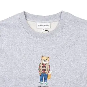 Maison Kitsuné Round Neck Long Sleeve Sweater