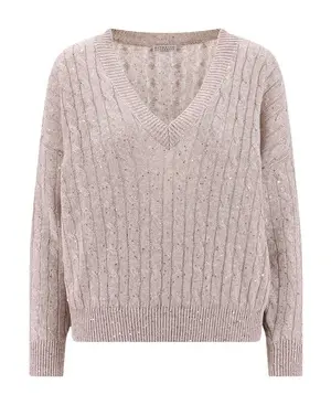 Brunello Cucinelli Sequin Embellished Knitted Jumper - No