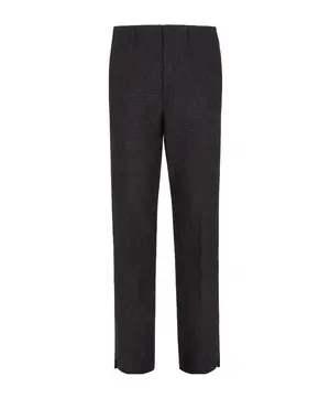 Fendi Ff Jacquard Tailored Trousers - Black