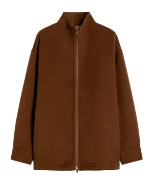 Max Mara High Neck Zipped Jacket - Chocolate