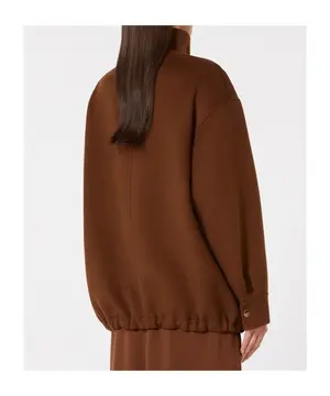 Max Mara High Neck Zipped Jacket - Chocolate