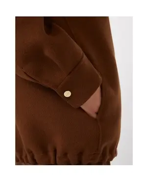 Max Mara High Neck Zipped Jacket - Chocolate