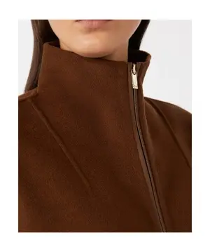 Max Mara High Neck Zipped Jacket - Chocolate