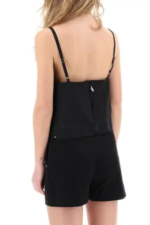 Sportmax Sleeveless Top With Buckle Detail - Black