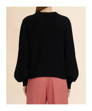 Marni Logo Patch Balloon Sleeve Knit Sweater