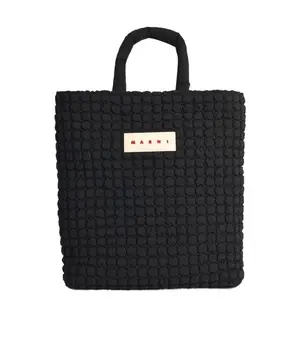 Marni Logo Patch Tote Bag - Black